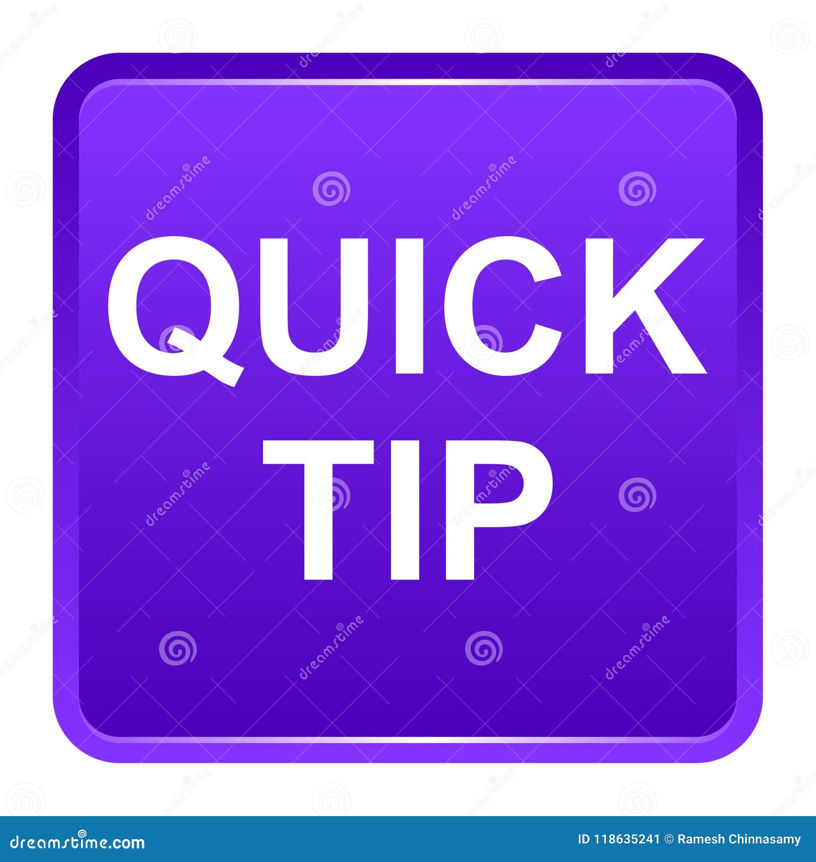 Quick Tip Purple Square Button Help and Suggestion Concept Stock Vector ...