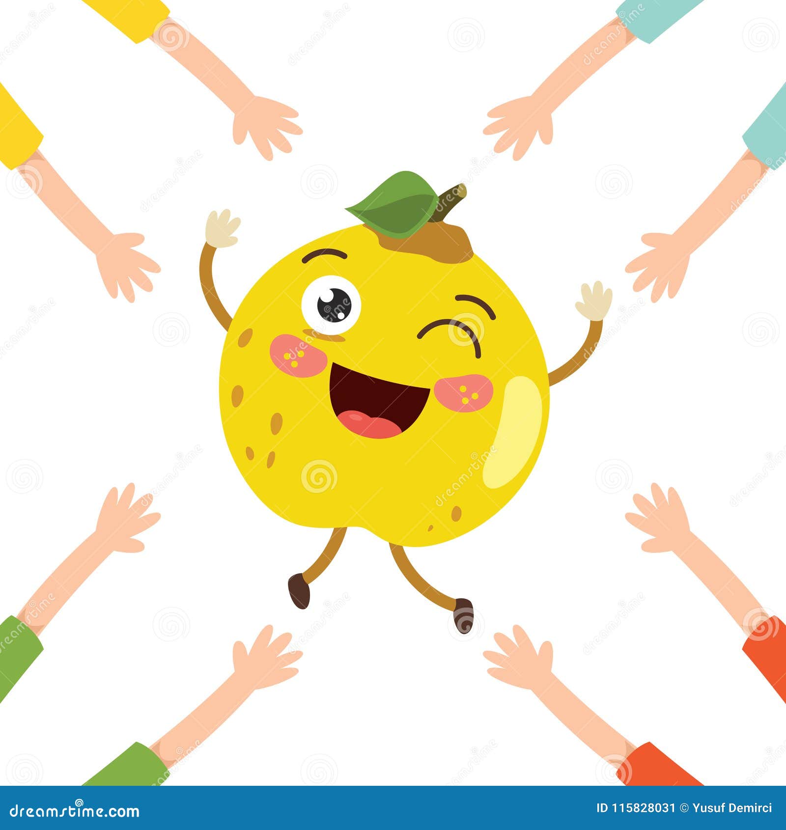 Vector Illustration of Quince Character Stock Vector - Illustration of ...