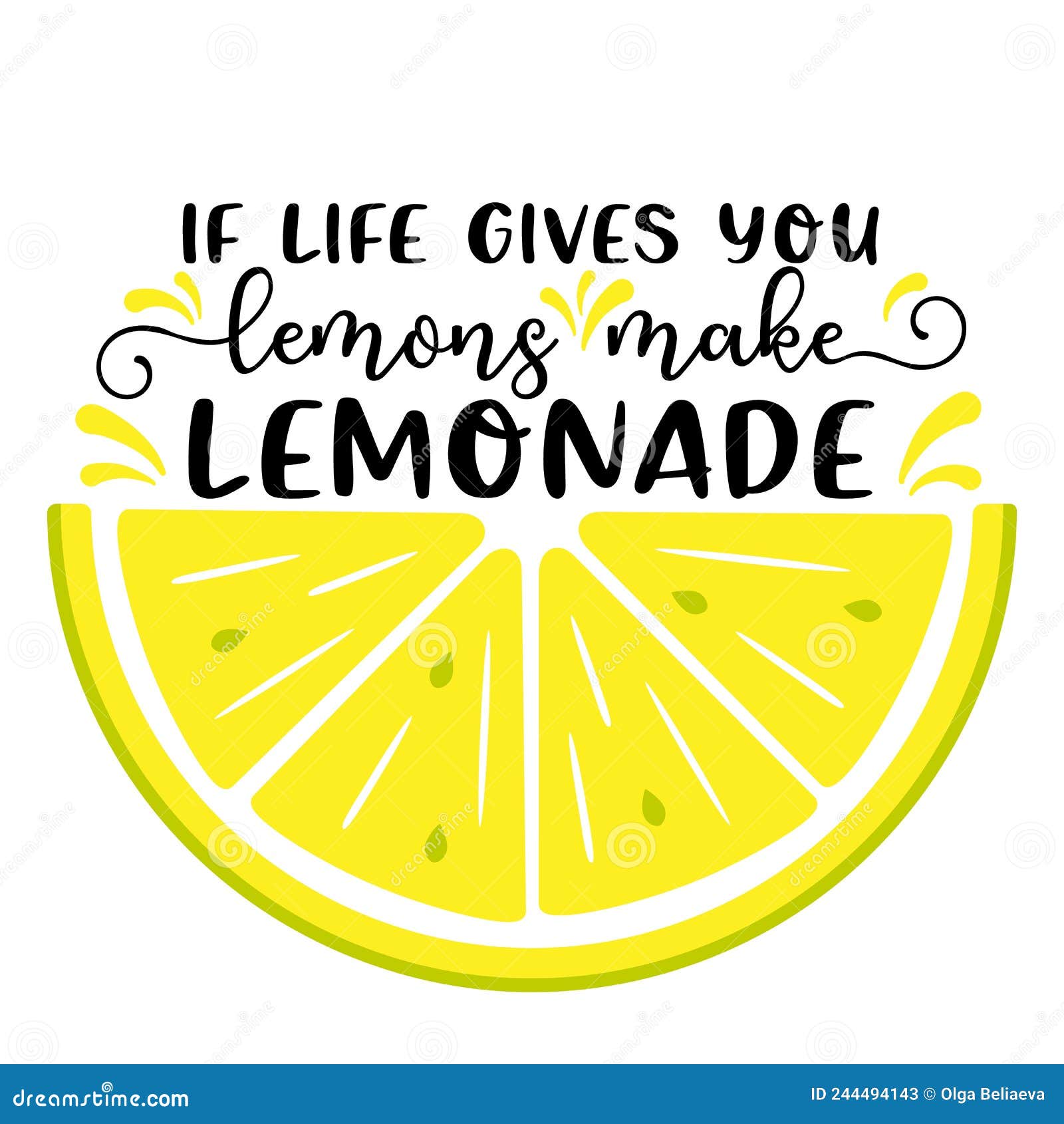 Vector Illustration With Quote If Life Gives You Lemons Make Lemonade