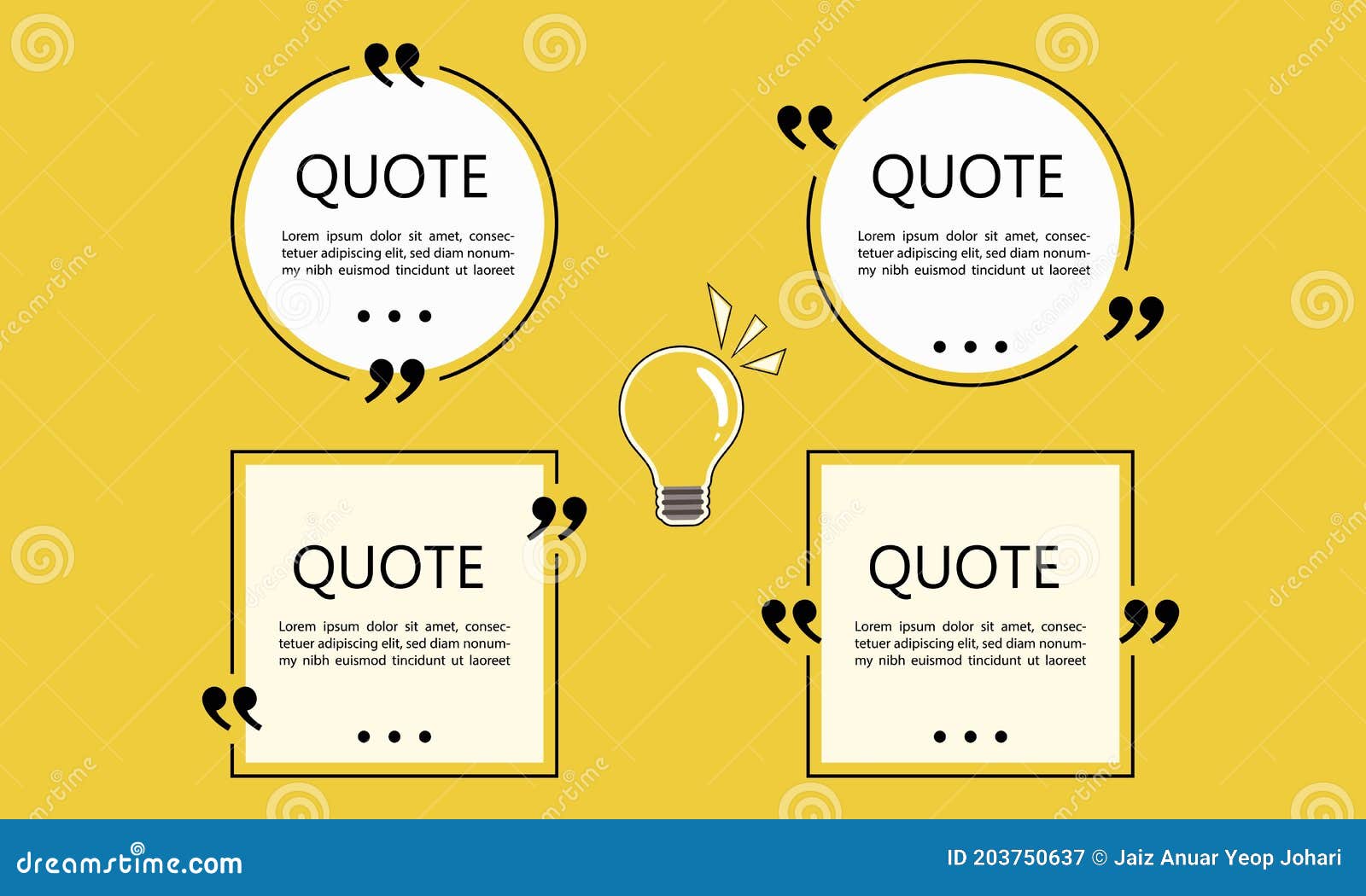 Vector Illustration of Quotes Design. Remark Typography Box Poster ...