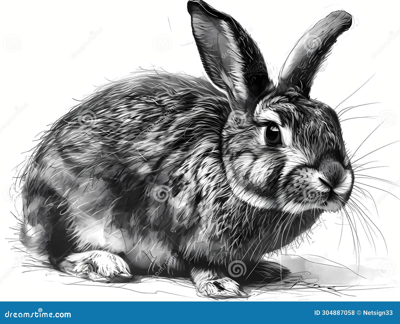 Vector Illustration of a Rabbit, a Rabbit with Long Ears Stock ...