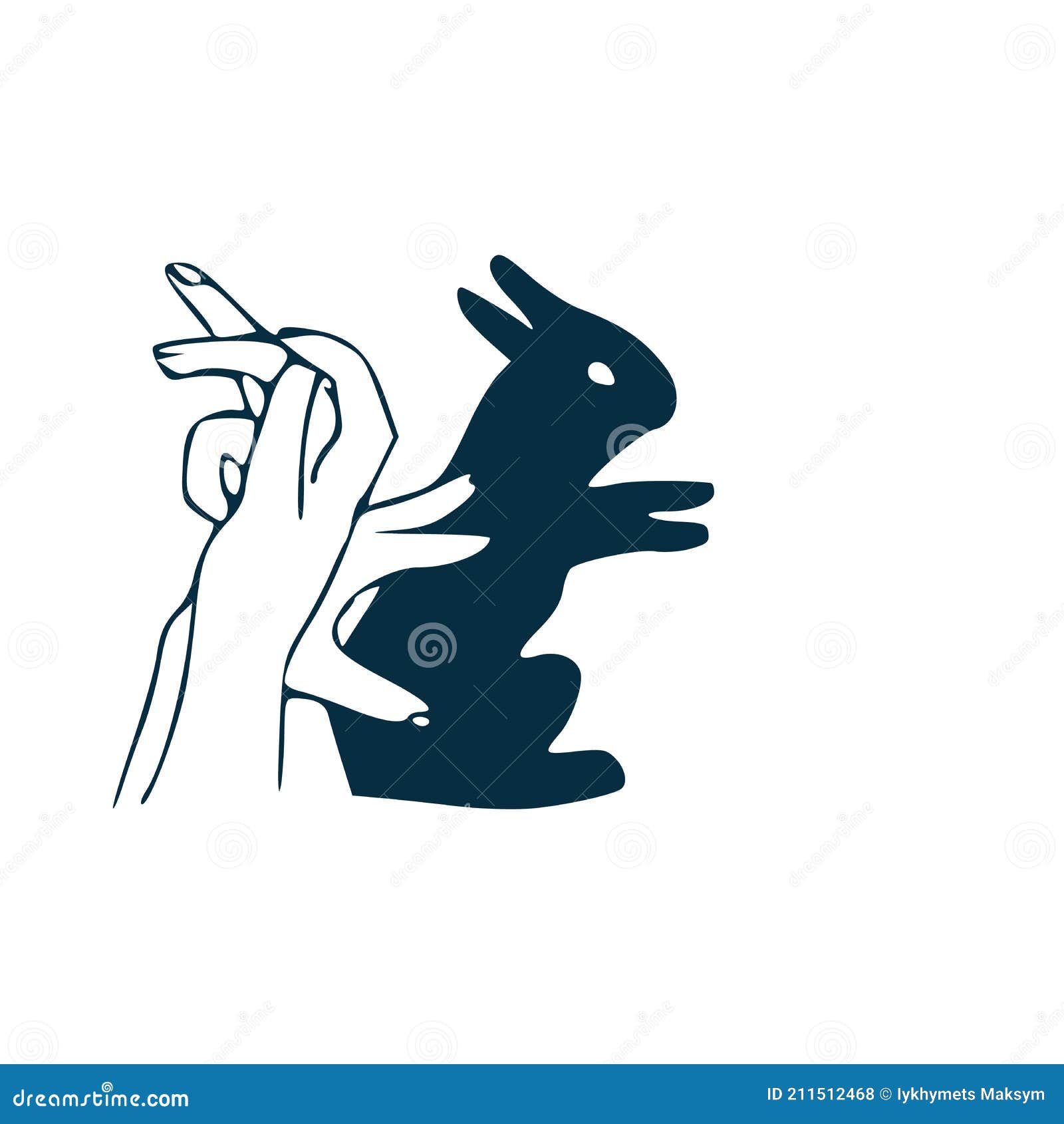 Rabbit, Shadow Puppet Icon, Cartoon Style Stock Photography ...