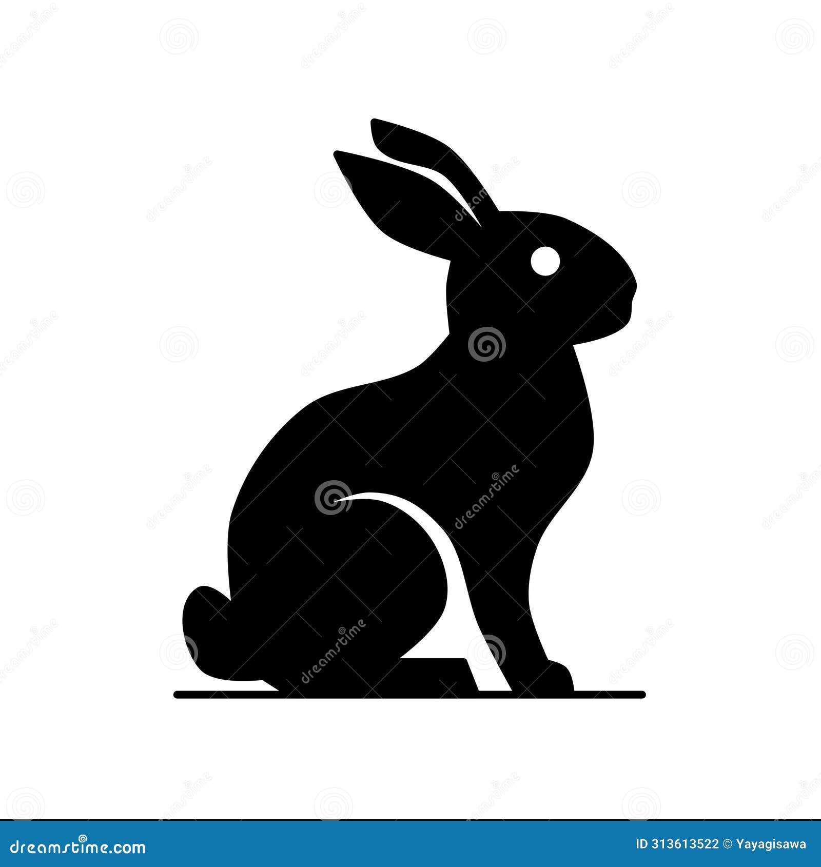Vector Illustration of a Rabbit Silhouette in a Minimalist and Flat ...
