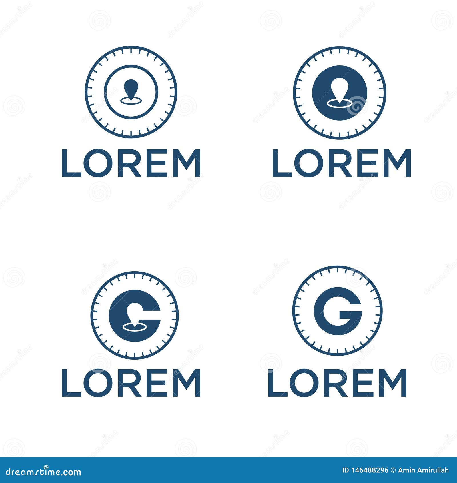 Vector Illustration Radar Location Letter G Icon Logo Design Stock ...