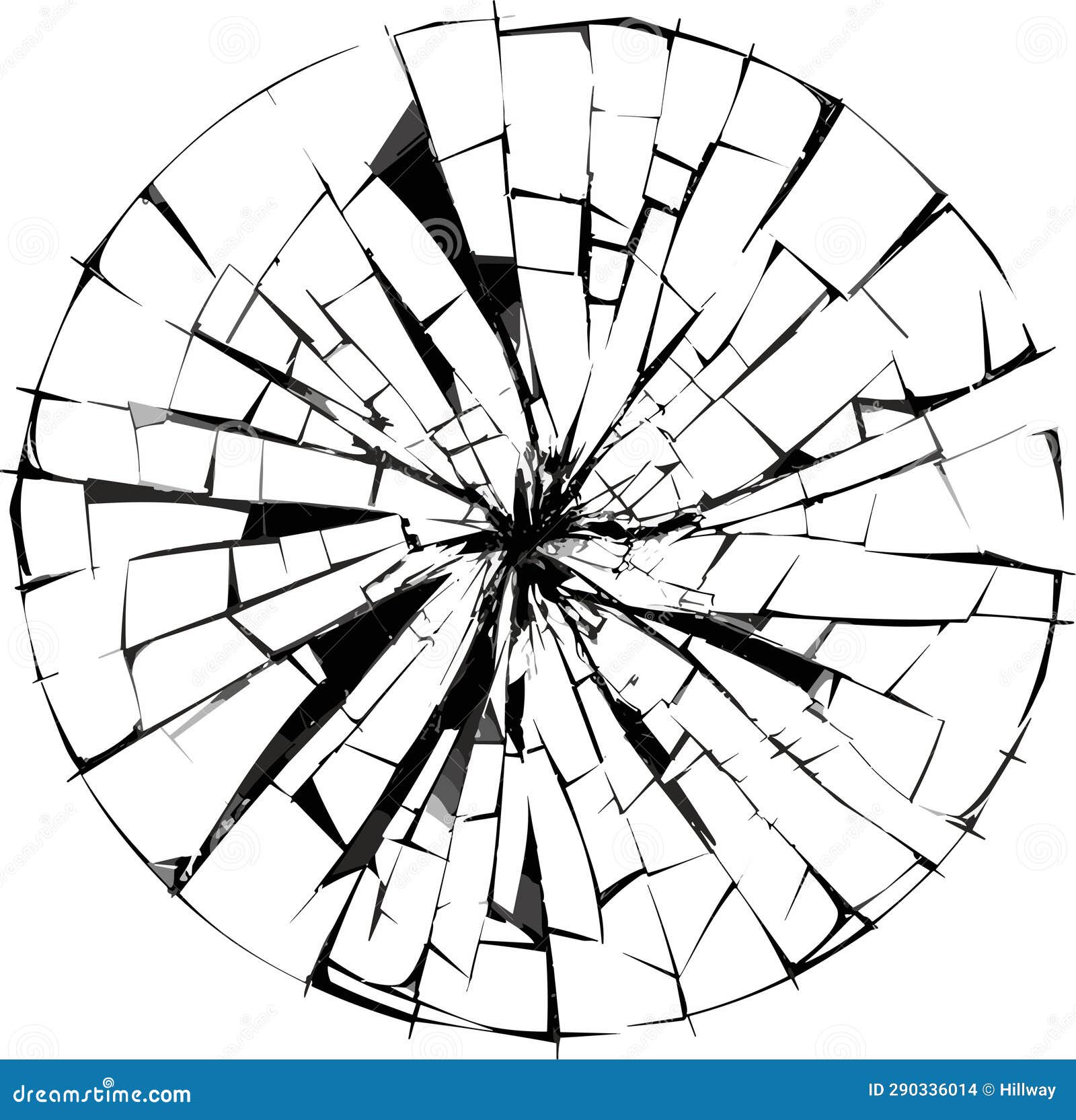Vector Illustration of Radial Cracks on Broken Glass (as Damage from ...