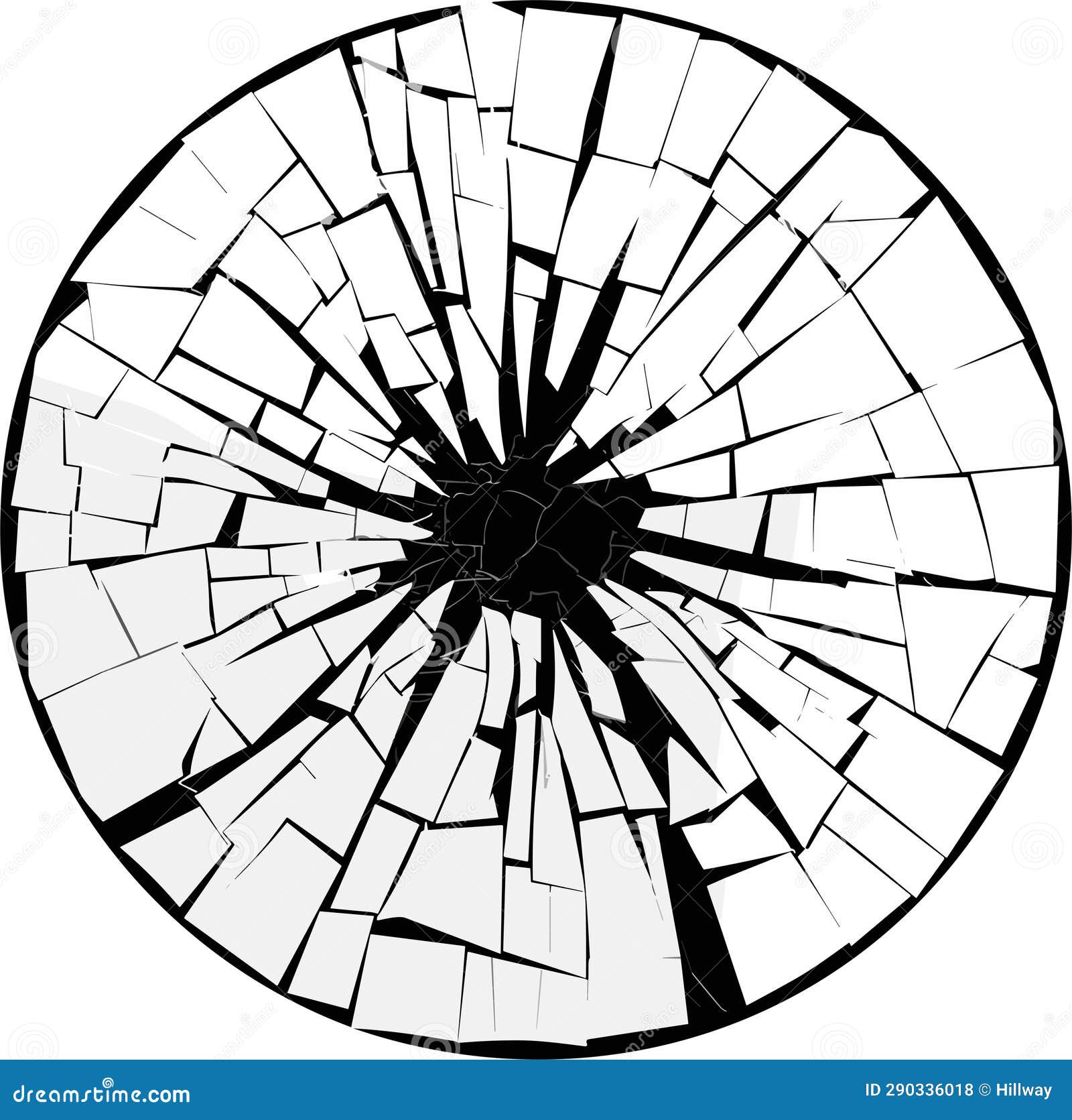 Vector Illustration of Radial Cracks on Broken Glass (as Damage from ...