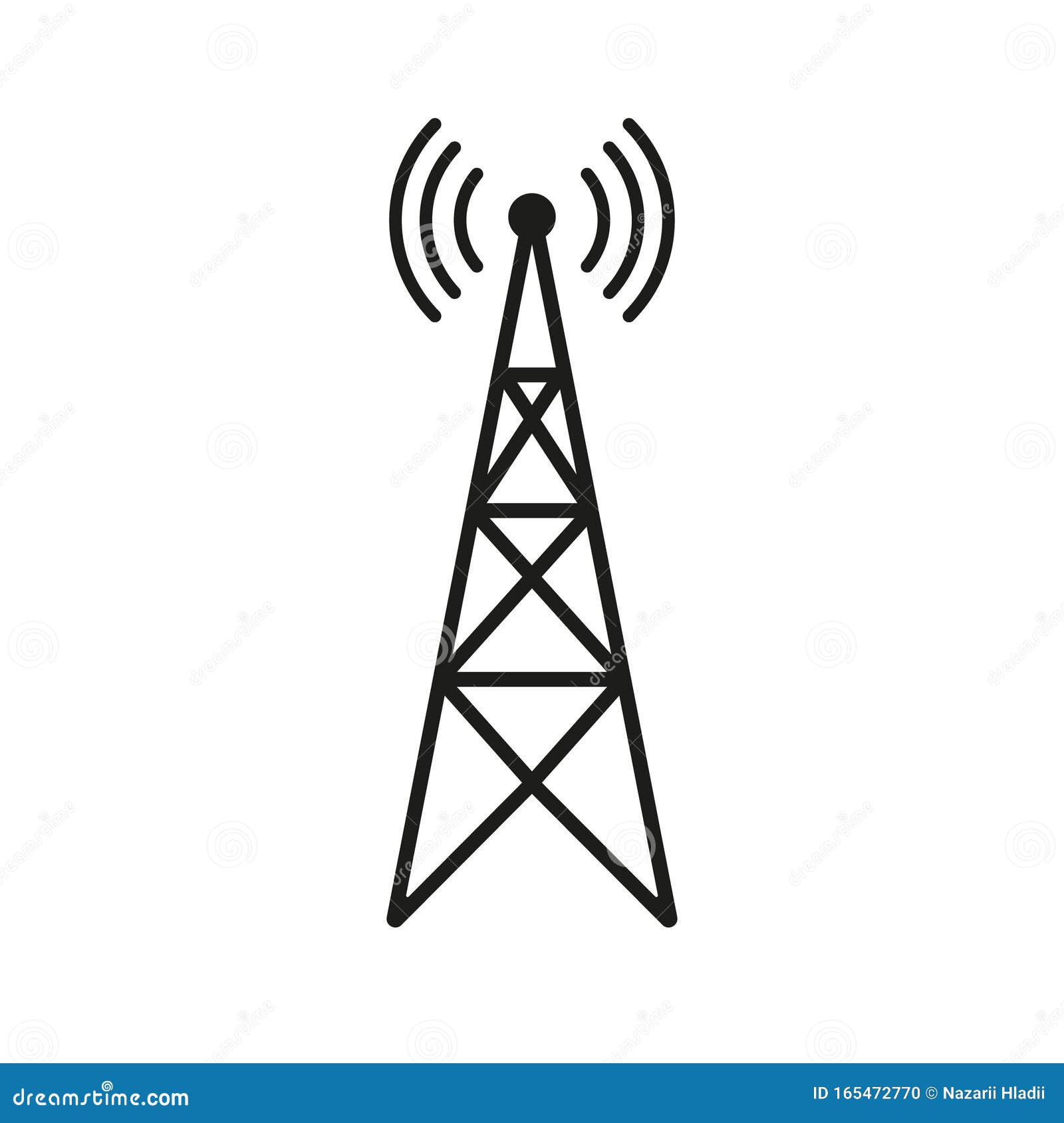 Vector Illustration of Radio Tower Icon Design Isolated. Stock Vector ...