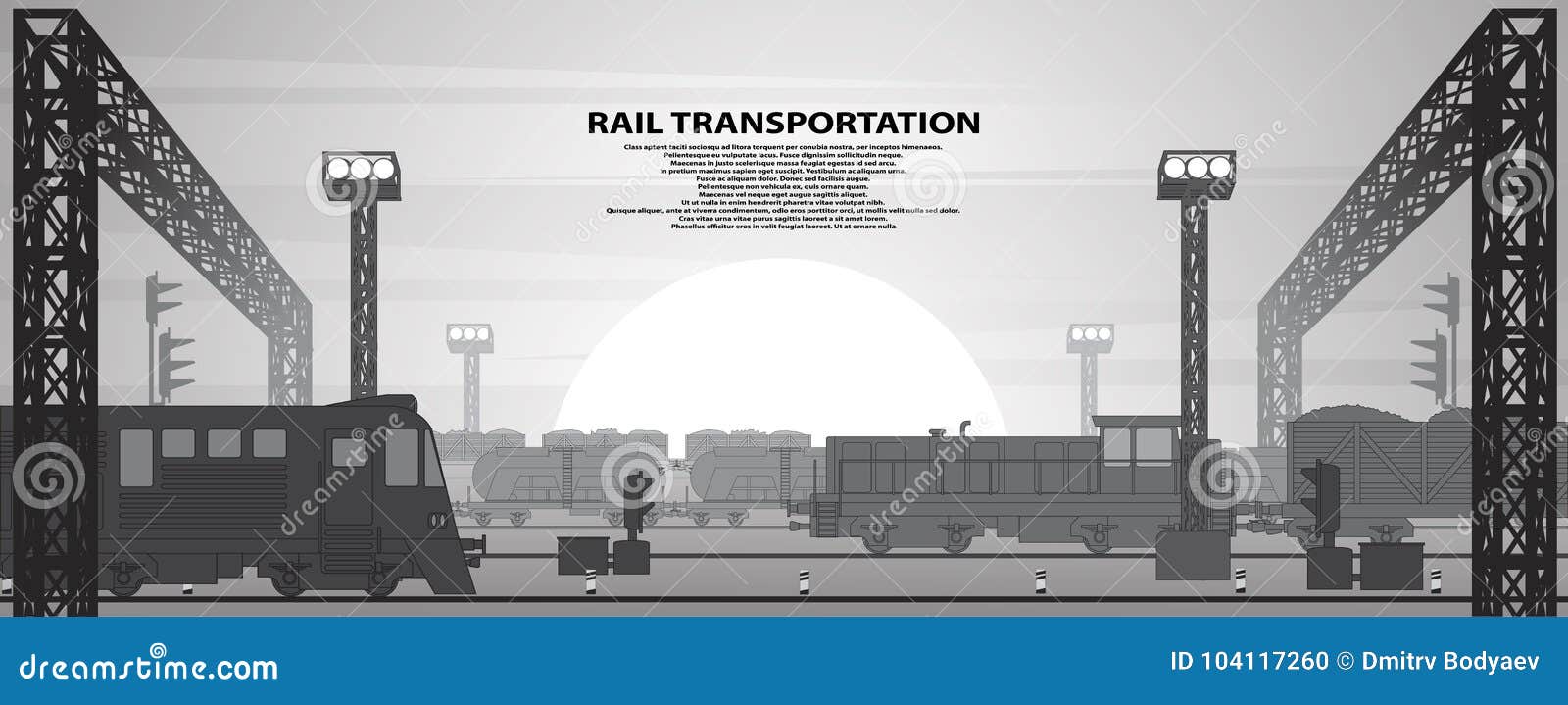 Vector Illustration of a Railway Theme Stock Illustration ...