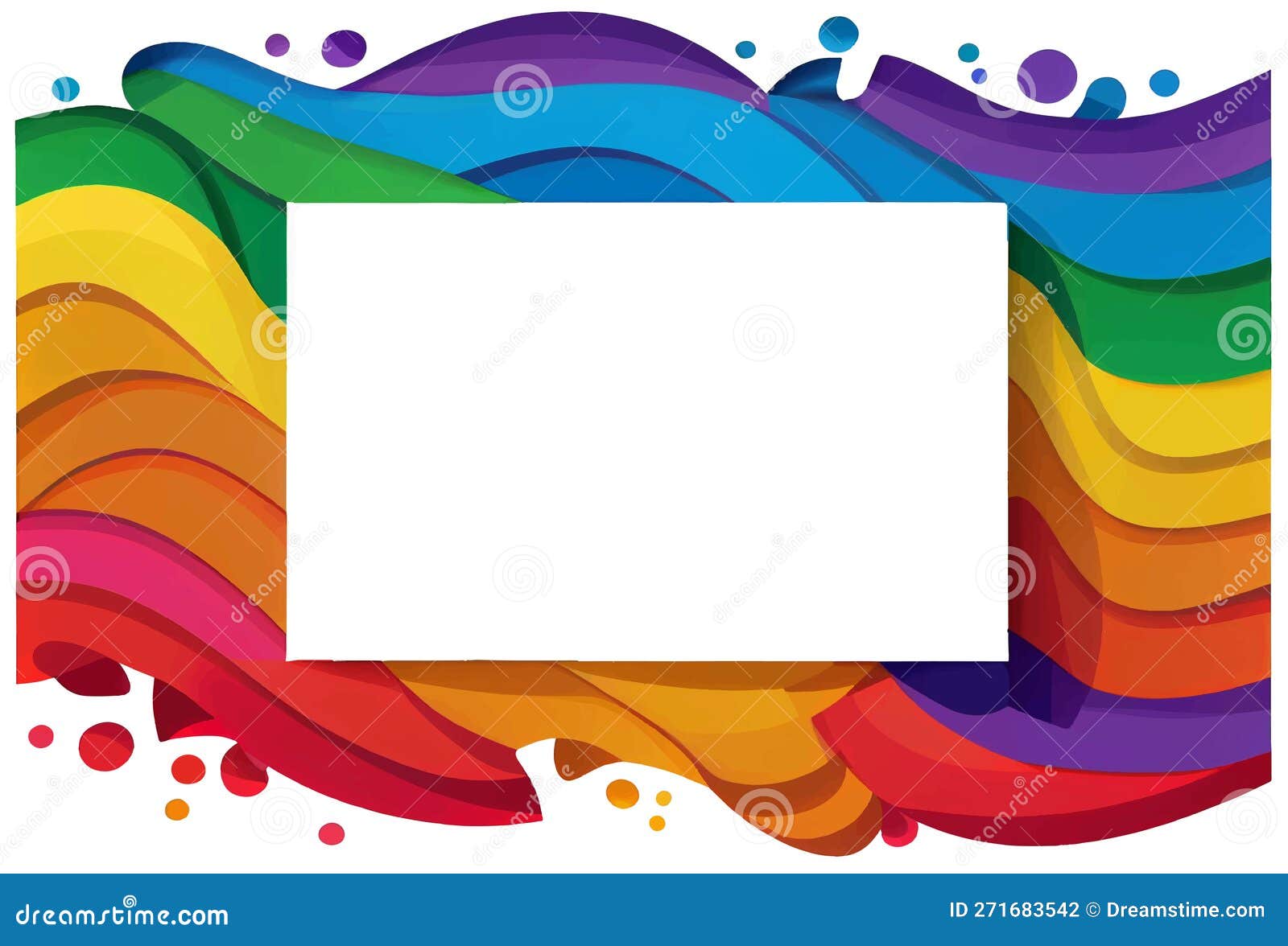 Vector Illustration of Rainbow Border Frame Isolate with Emptyspace ...