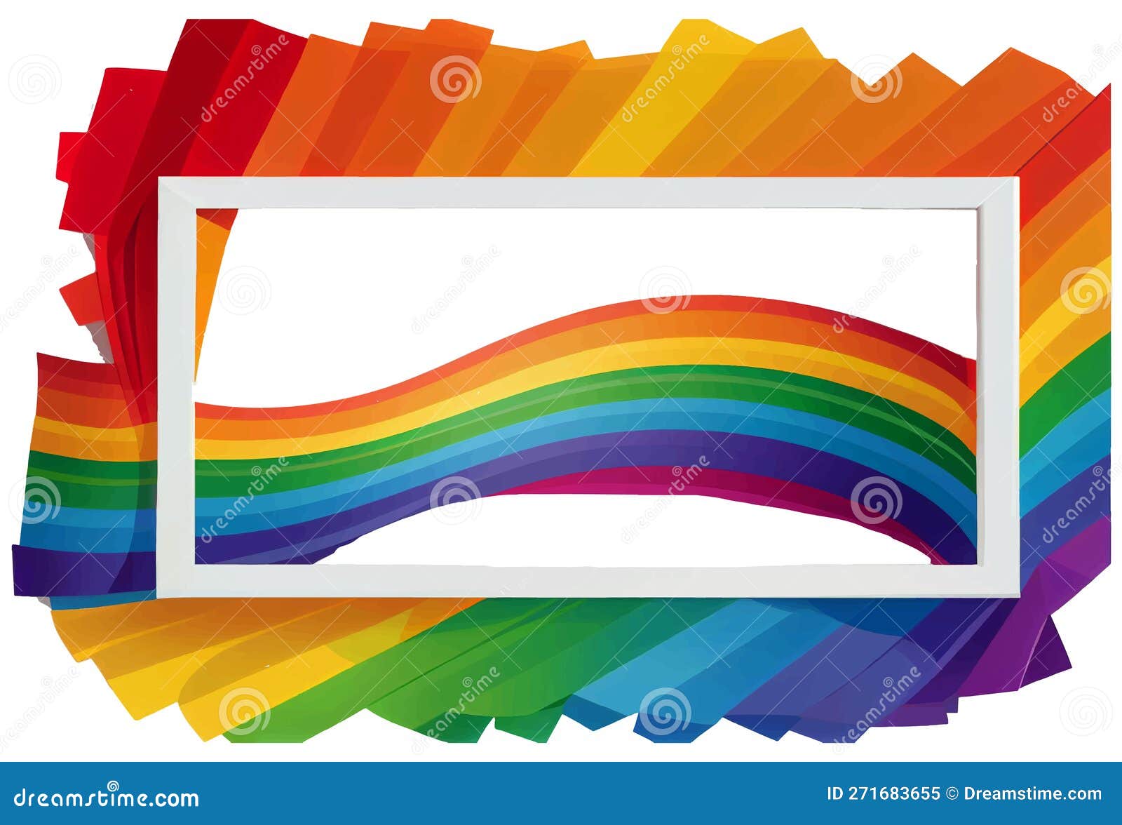 Vector Illustration of Rainbow Border Frame Isolate with Emptyspace ...