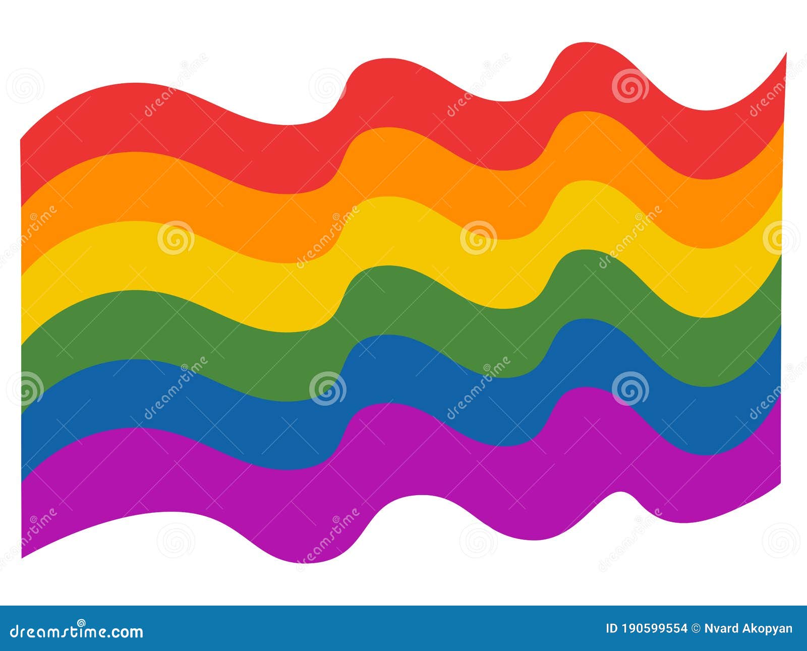 Rainbow Waving Flag. Vector Illustration Stock Vector - Illustration of ...