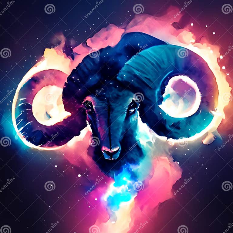 Vector Illustration of a Ram in a Fire. Abstract Background for Design ...
