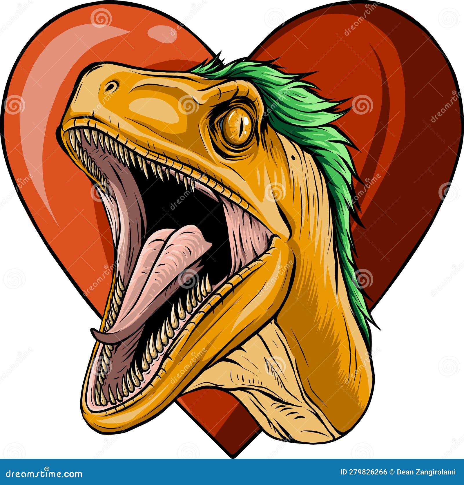 Vector Illustration of Raptor Head with Heart Sign Stock Vector ... Vector Illustration of Raptor Head with Heart Sign Stock Vector ...