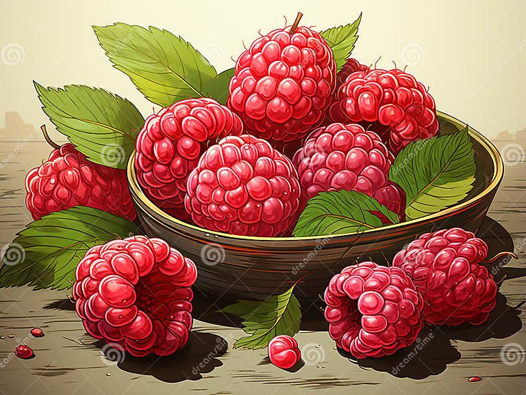Vector Illustration of Raspberry Stock Illustration - Illustration of ...