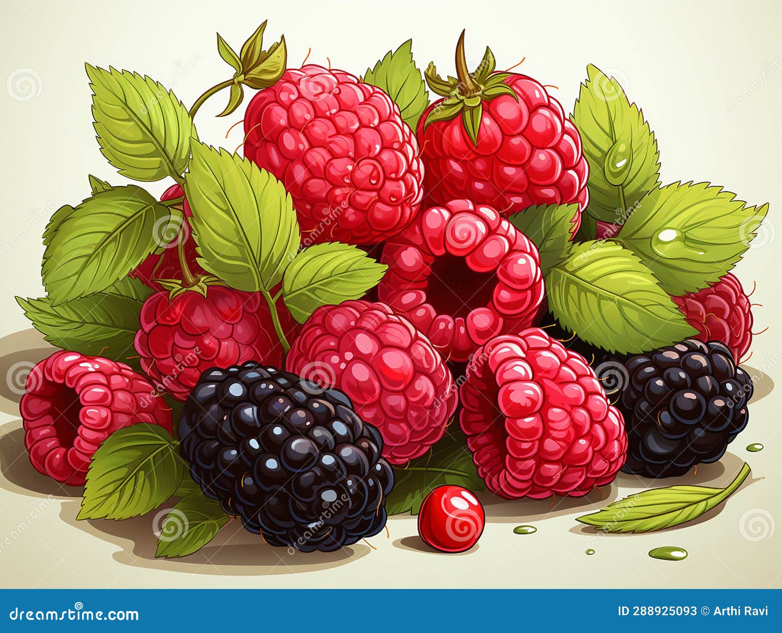 Vector Illustration of Raspberry Stock Illustration - Illustration of ...