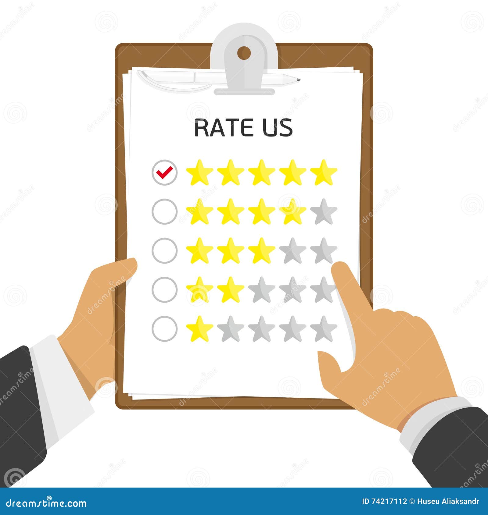 Vector Illustration Rate Us Stock Vector - Illustration of opinion ...