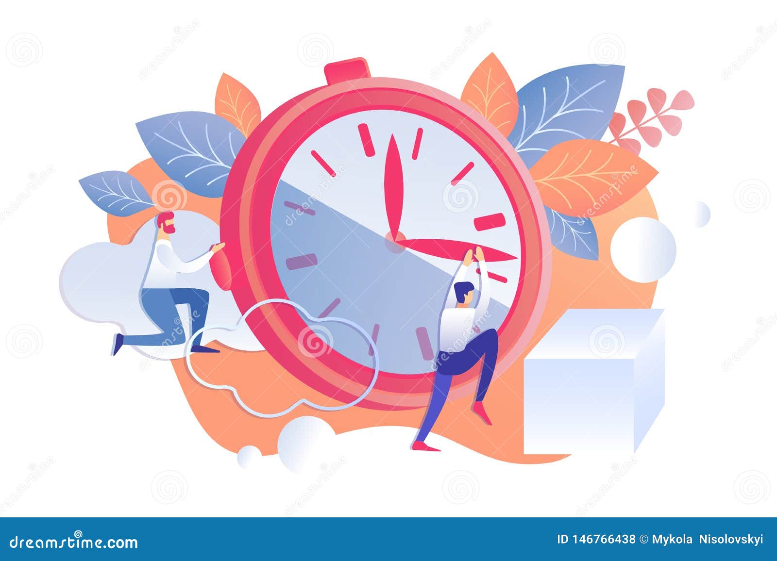 Vector Illustration Rational Staff Time Management Stock Vector ...