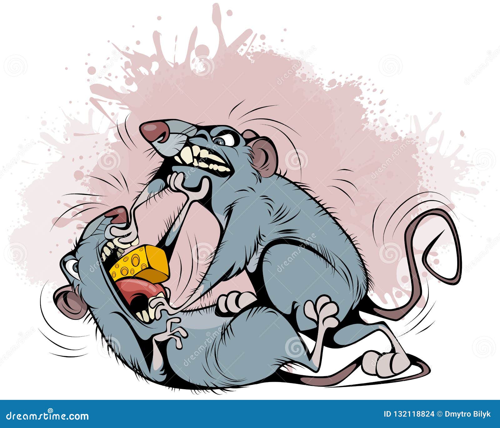 Rats fighting over prey stock vector. Illustration of white - 132118824