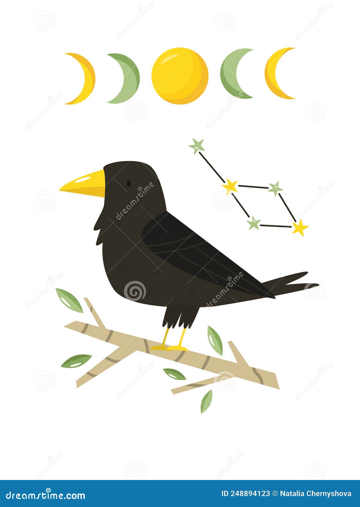Primitive Crow Clipart
