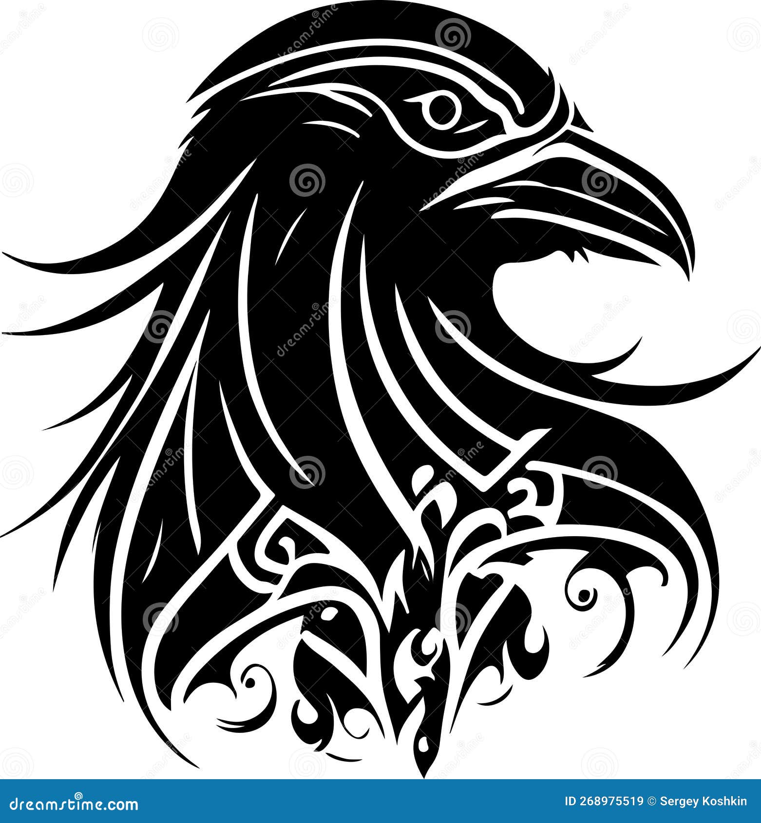 Vector Illustration of Raven Head. Good for Logo Stock Vector ...