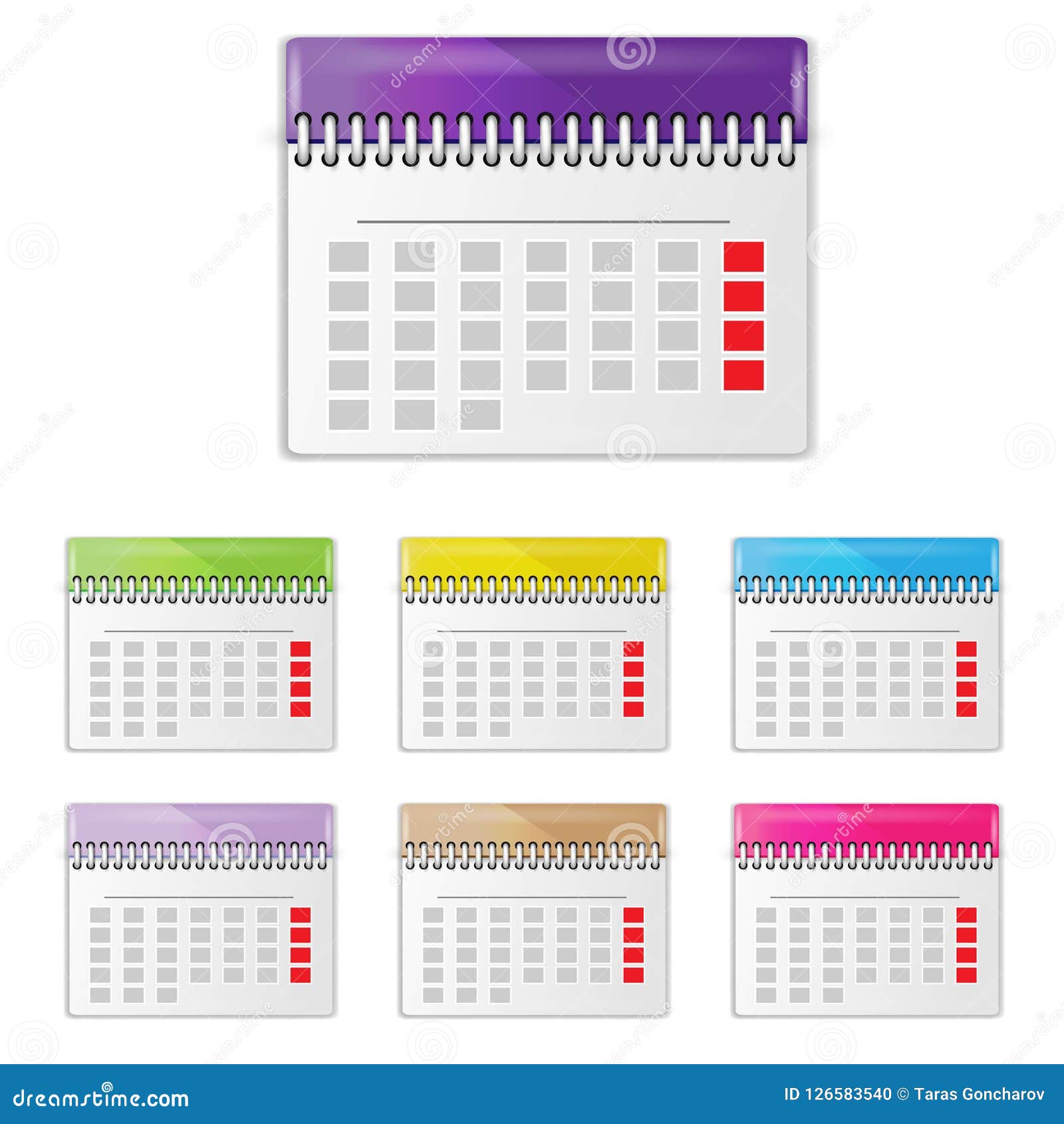 Vector Illustration of Blank Calendar Stock Vector - Illustration of ...