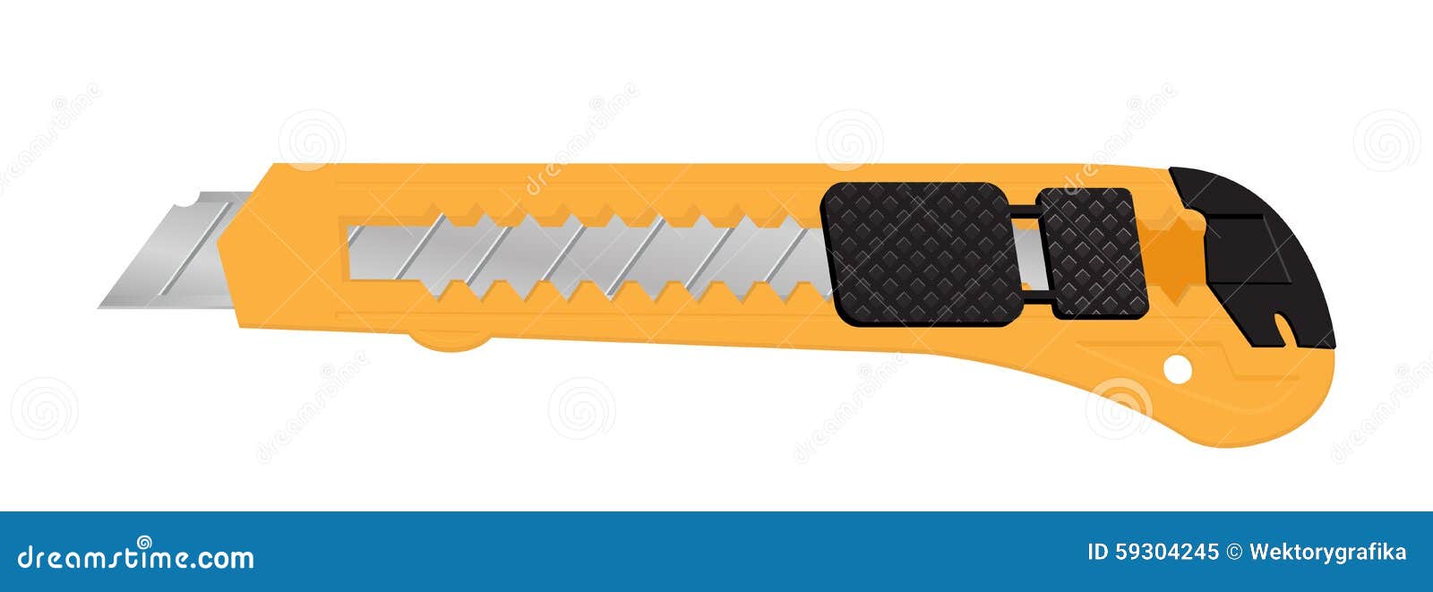 Vector Illustration of Realistic Box Cutter Knife on White Background ...