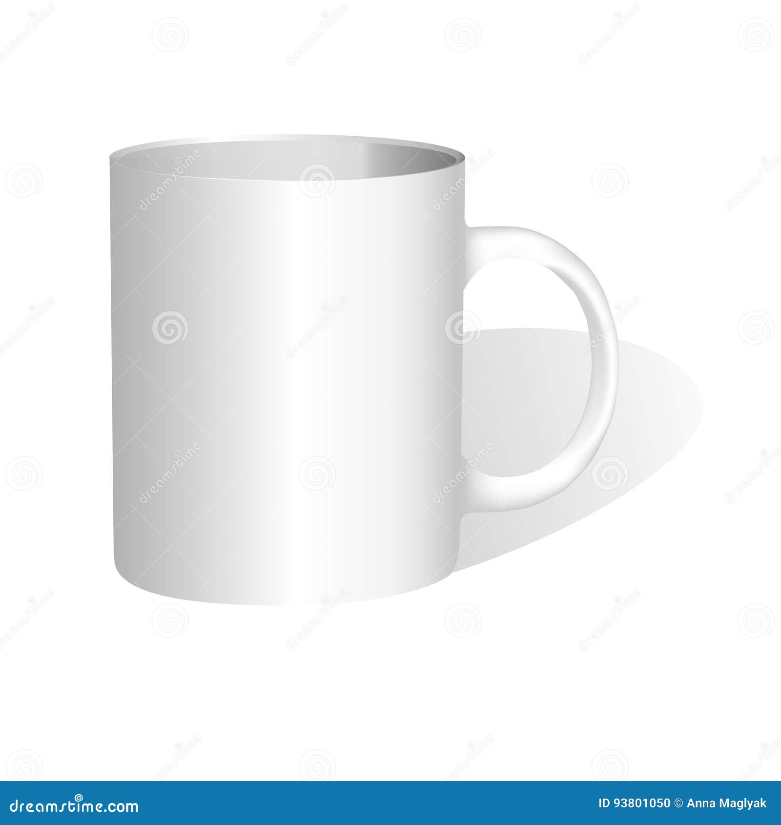 Vector Illustration of Realistic Classic White Cup Stock Vector ...