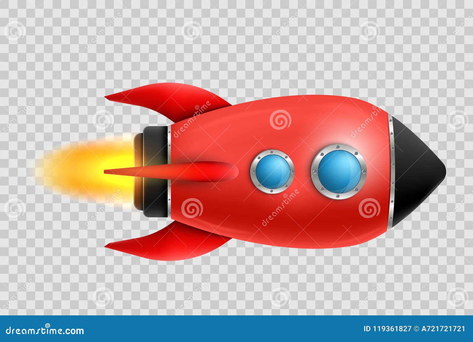 Vector Illustration of Realistic 3D Rocket Space Ship Launch on ...