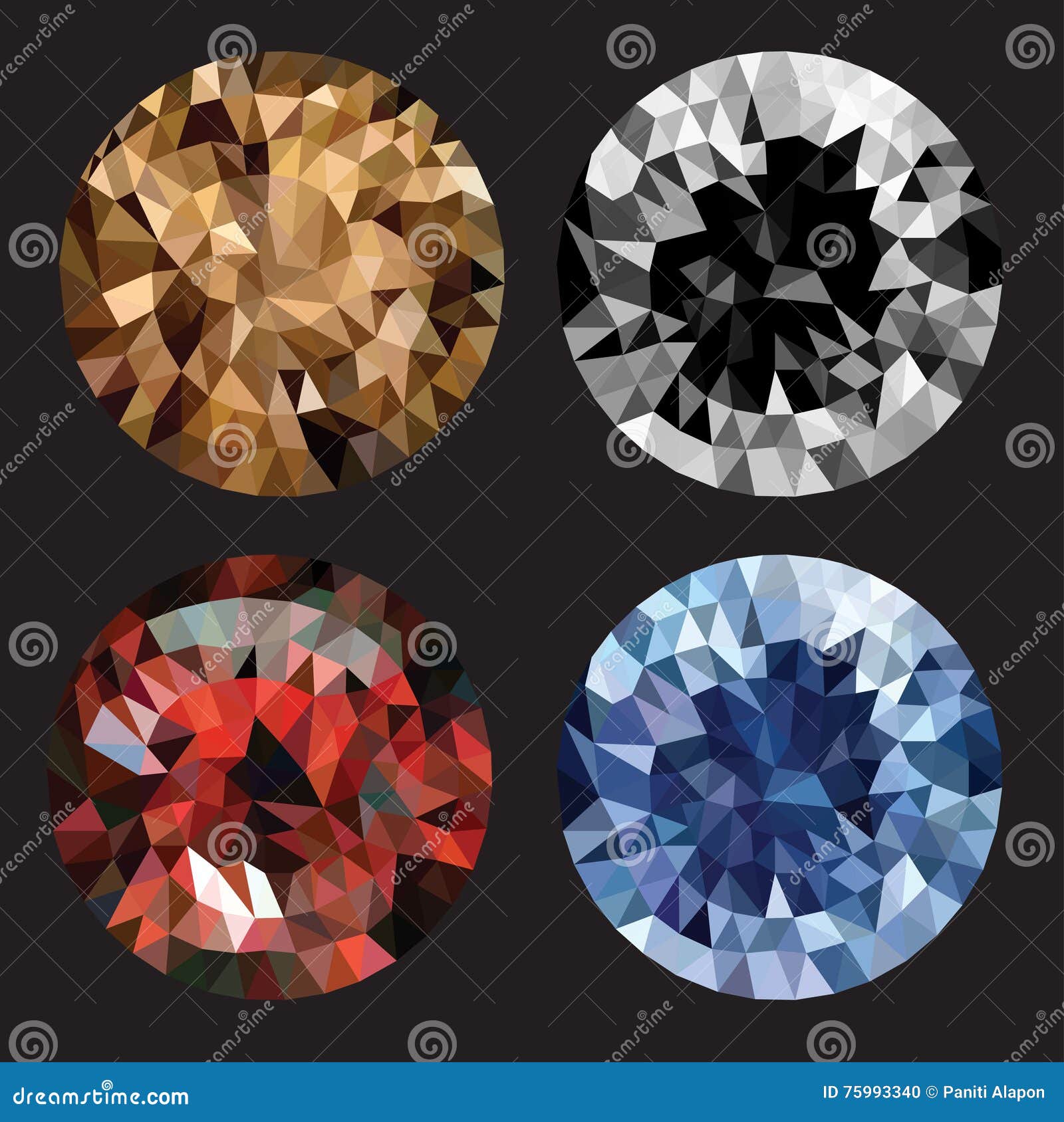 Vector Illustration of a Realistic Diamond Set Stock Vector ...
