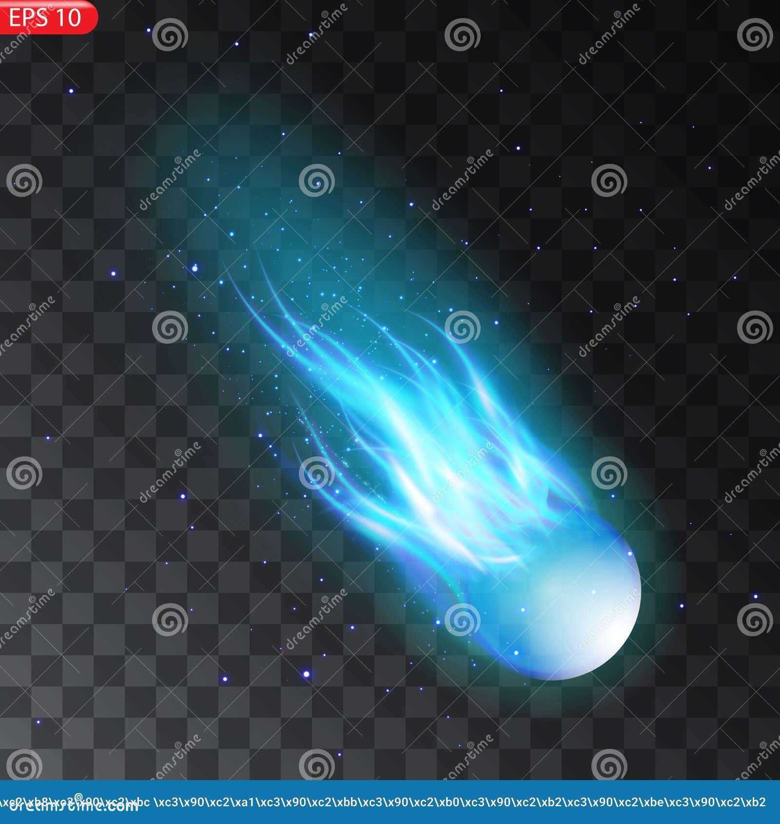 Vector Illustration of Realistic Falling Comet Stock Vector ...