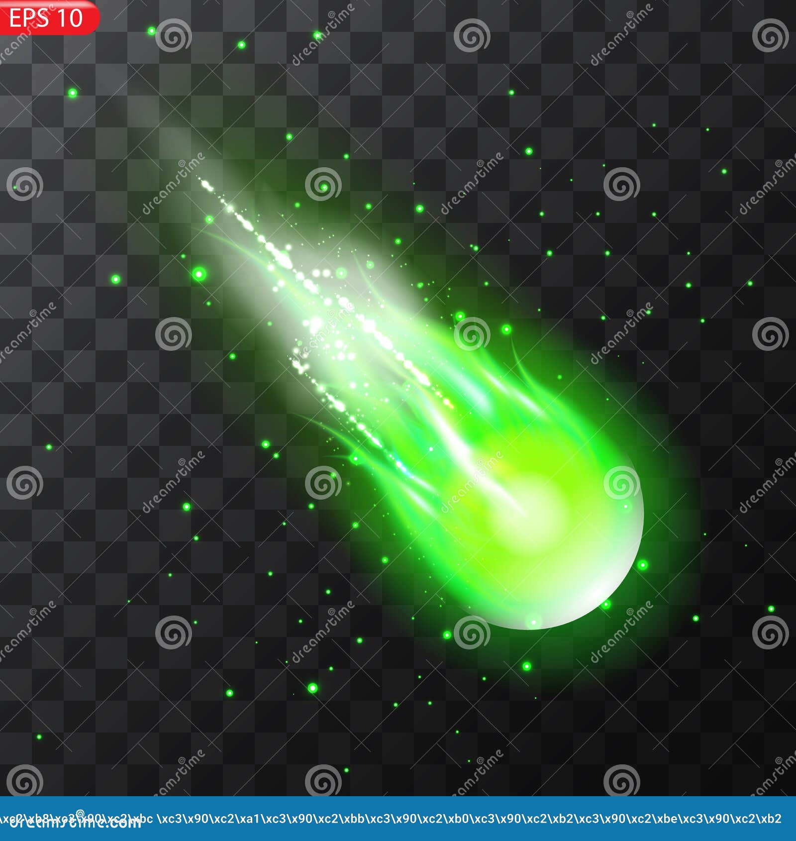 Vector Illustration of Realistic Falling Comet. Isolated Transparent ... Vector Illustration of Realistic Falling Comet. Isolated Transparent ...