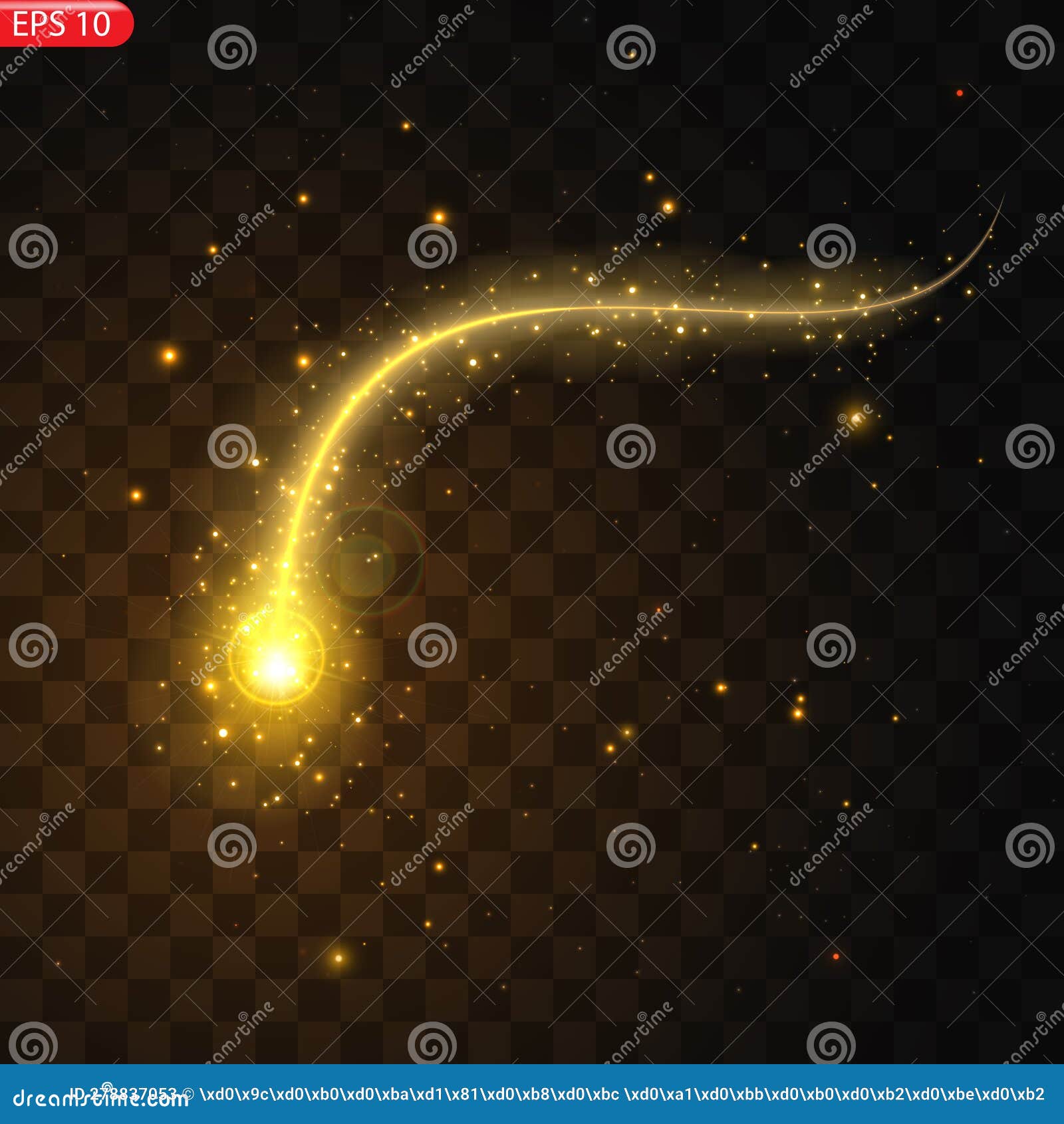 Vector Illustration of Realistic Falling Comet Stock Vector ...