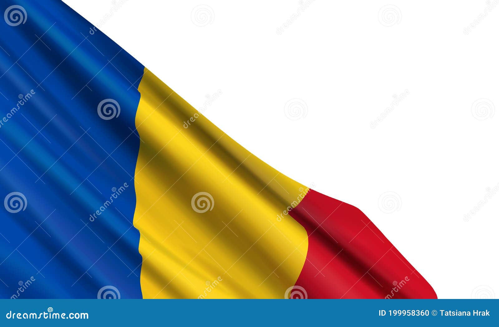 Vector Illustration with a Realistic Flag of Romania and an Empty Place ...