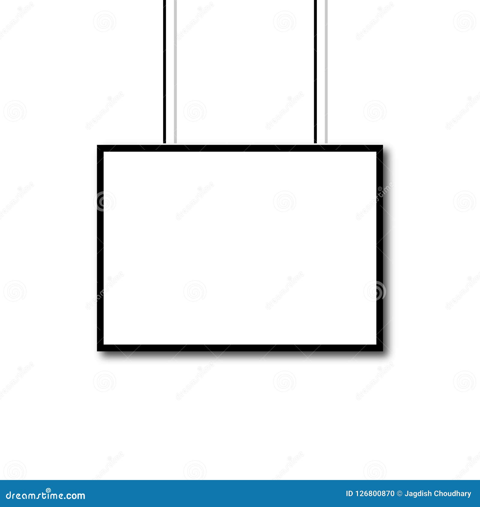 Vector Illustration of a Realistic Hanging Photo Frame in Landscape ...