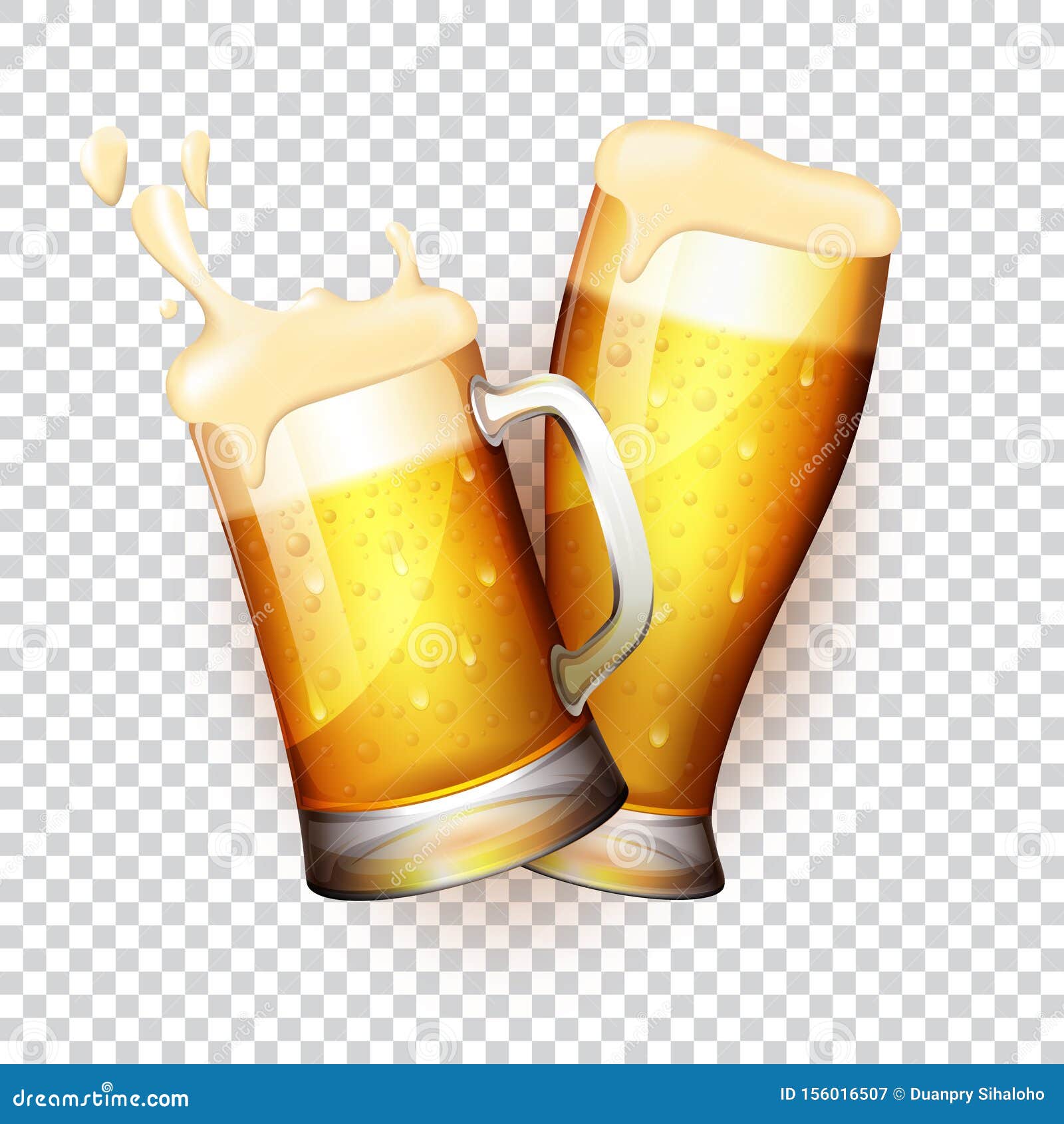 Vector Illustration of a Realistic Mugs of Beer. Stock Vector ...