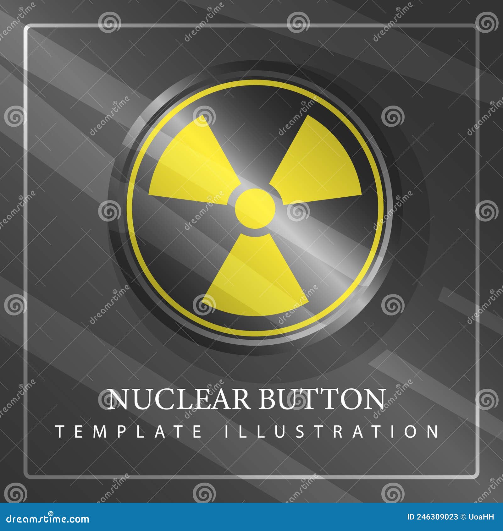 Realistic Nuclear Weapon Button. Modern Metallic Gradient Design ...