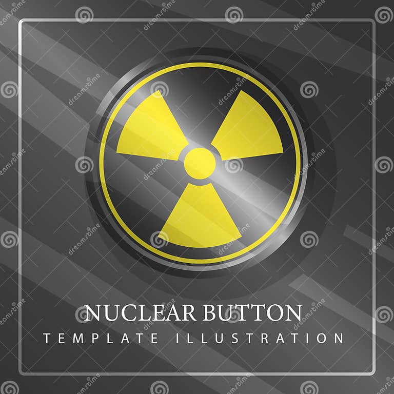 Realistic Nuclear Weapon Button. Modern Metallic Gradient Design ...