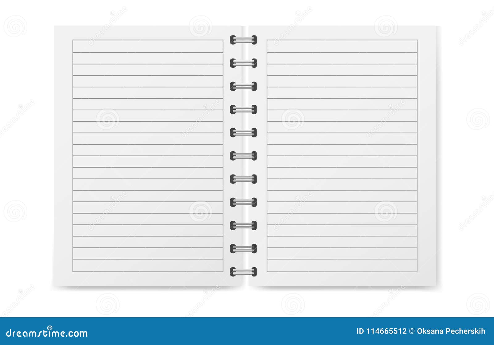 Vector Illustration of a Realistic Open Exercise Book with a Sil Stock ...