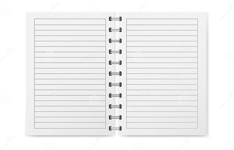 Vector Illustration of a Realistic Open Exercise Book with a Sil Stock ...