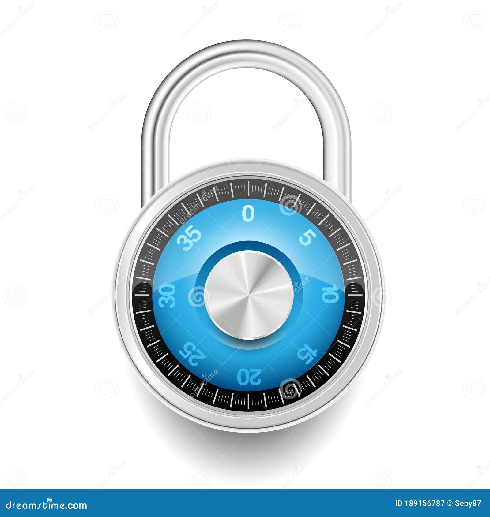 Vector Illustration of a Realistic Padlock Stock Vector - Illustration ...