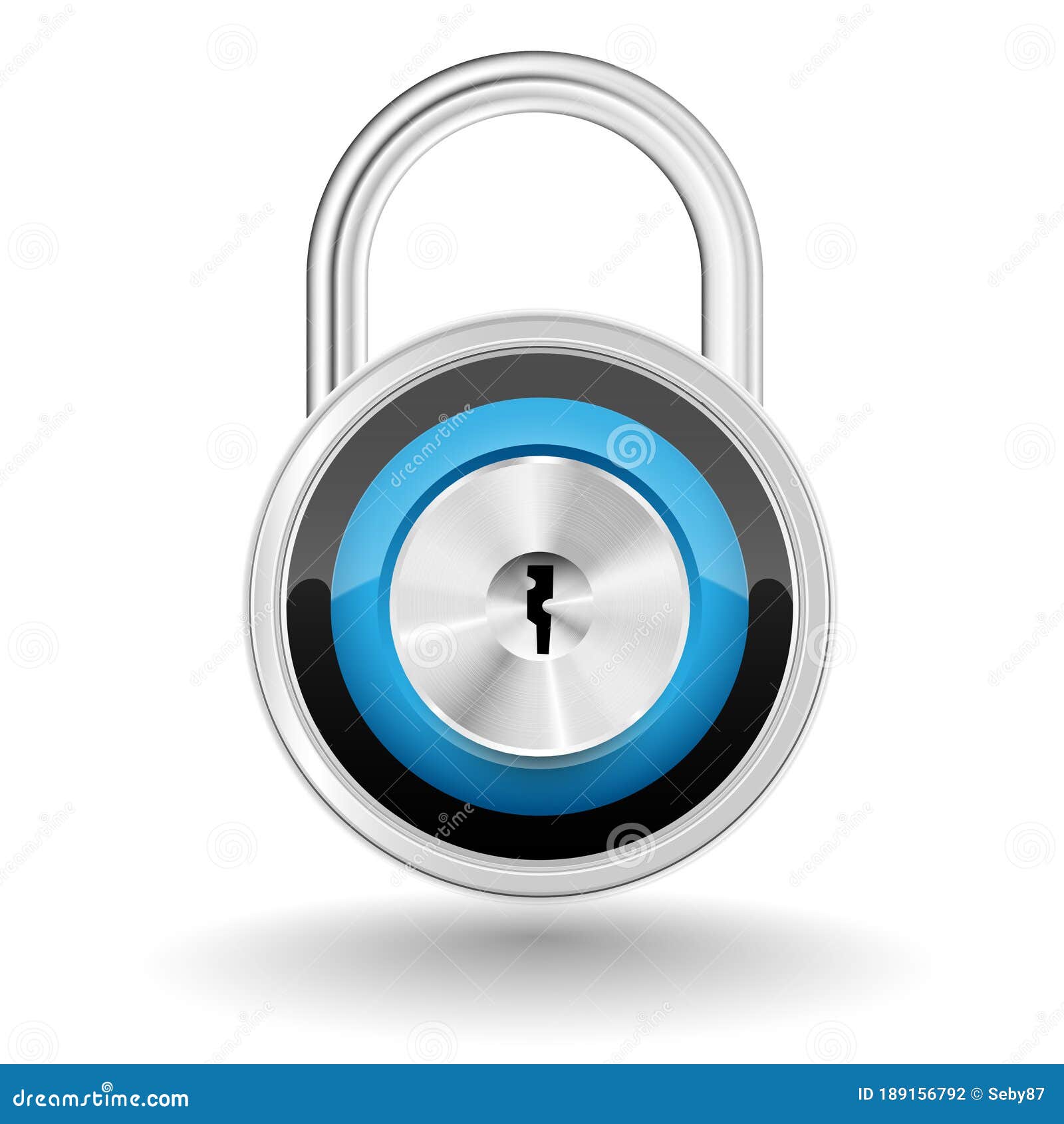 Vector Illustration of a Realistic Padlock Stock Vector - Illustration ...
