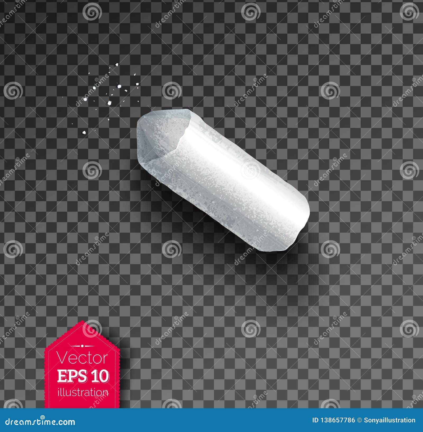 Vector Illustration of Realistic Piece of Chalk Stock Vector ...