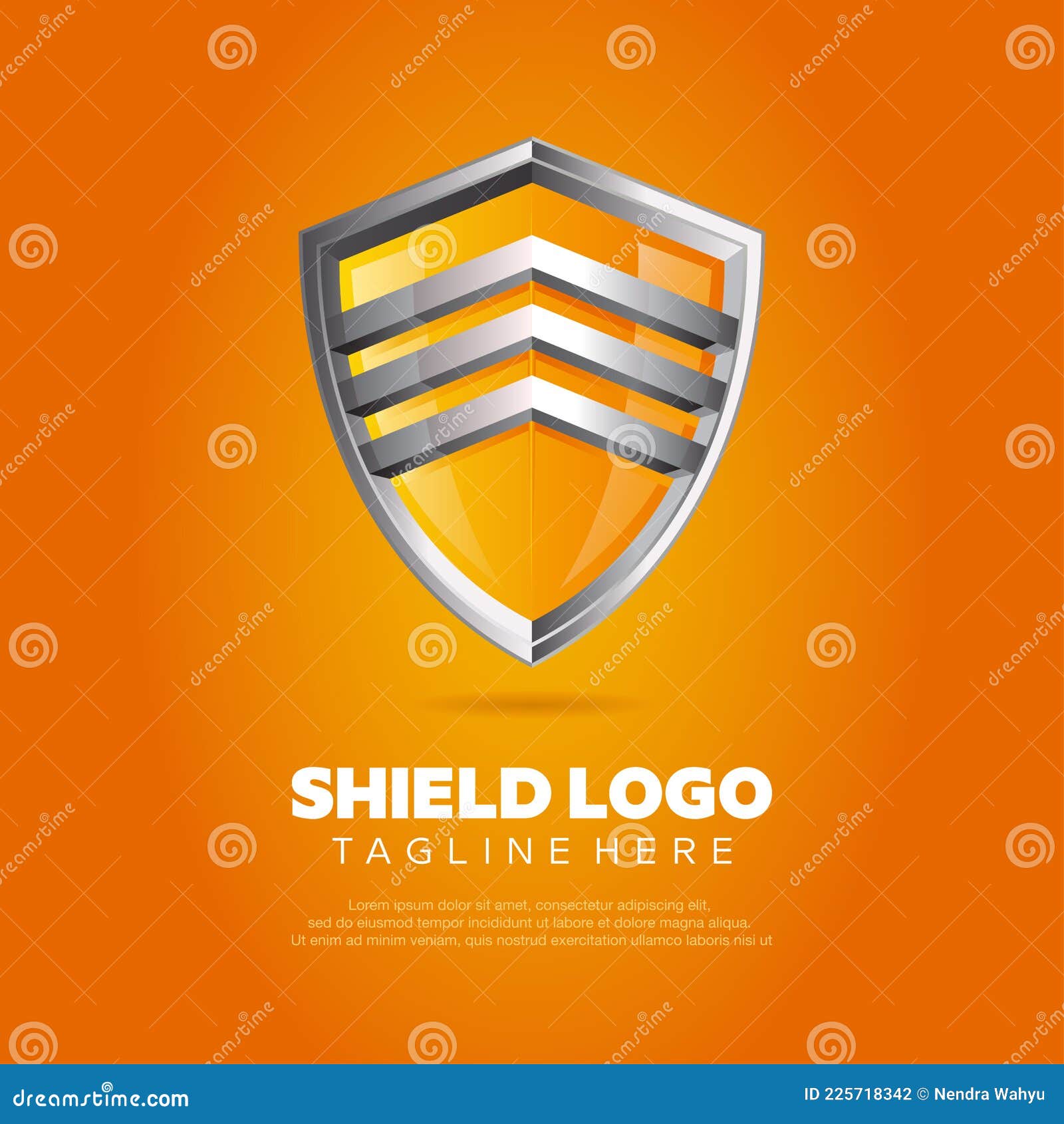 Vector Illustration of a Realistic Shield Logo in a Mix of Silver and ...