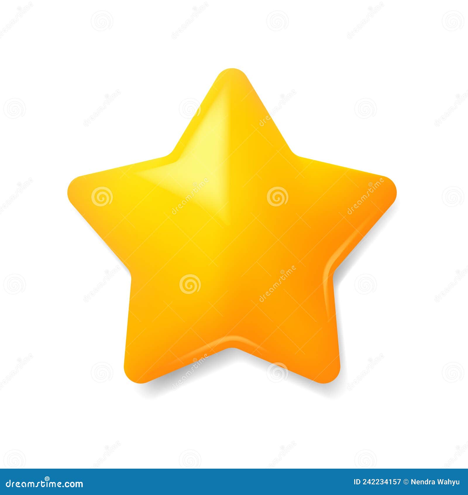 Vector Illustration of Realistic Star Shape with Highlight and Shadow ...
