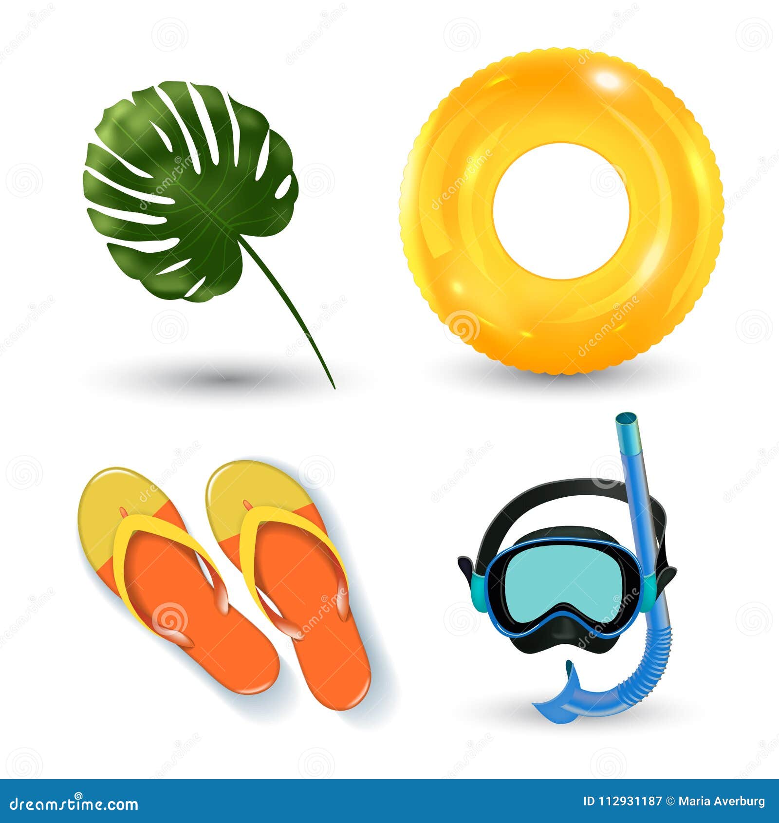 Realistic Summer Holidays Seaside Beach Icons Set Isolated Vector ... Realistic Summer Holidays Seaside Beach Icons Set Isolated Vector ...