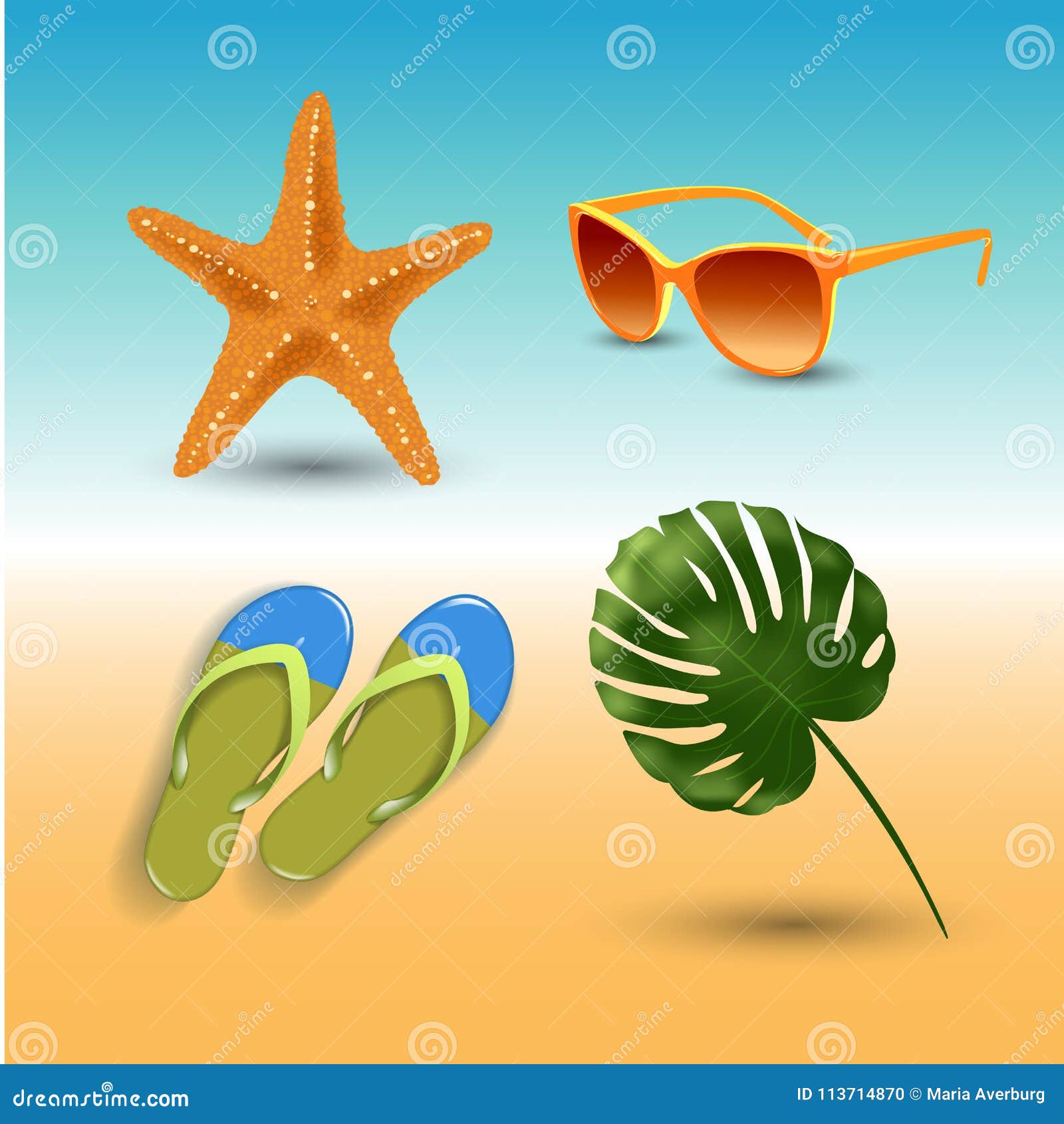 Realistic Summer Holidays Seaside Beach Icons Set Isolated Vector ... Realistic Summer Holidays Seaside Beach Icons Set Isolated Vector ...