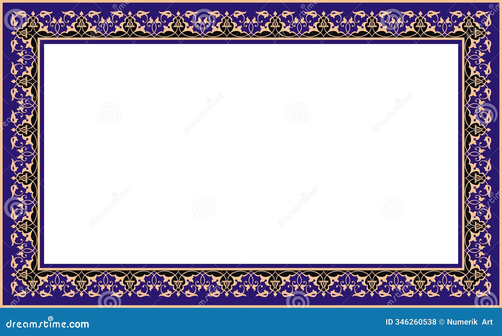 Vector Illustration for Rectangular Border Frame Design. Elements in ...