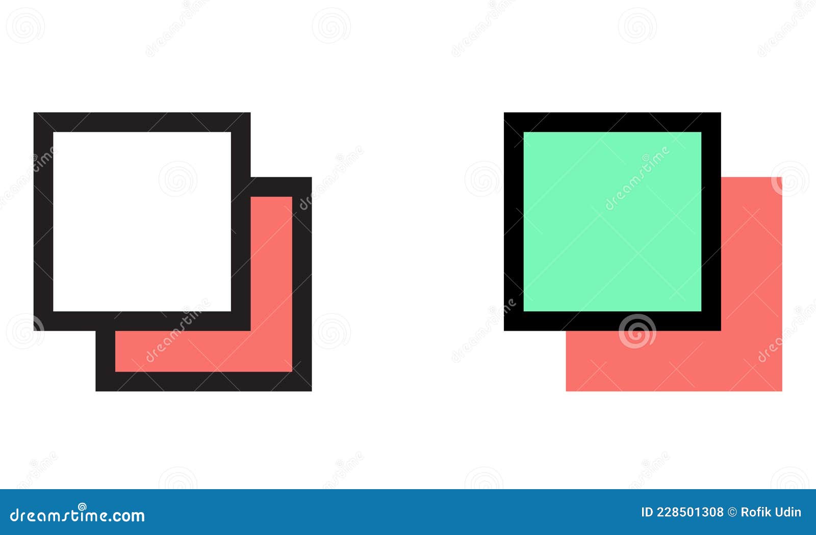 Vector Illustration of Rectangular Stroke with Colored Fill Stock ...