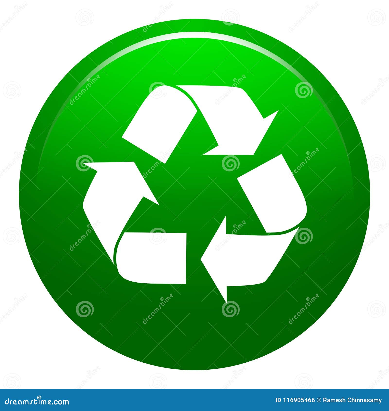 Illustration Of Recycle Mark , Recycle Mark Sign Isolated On White ...