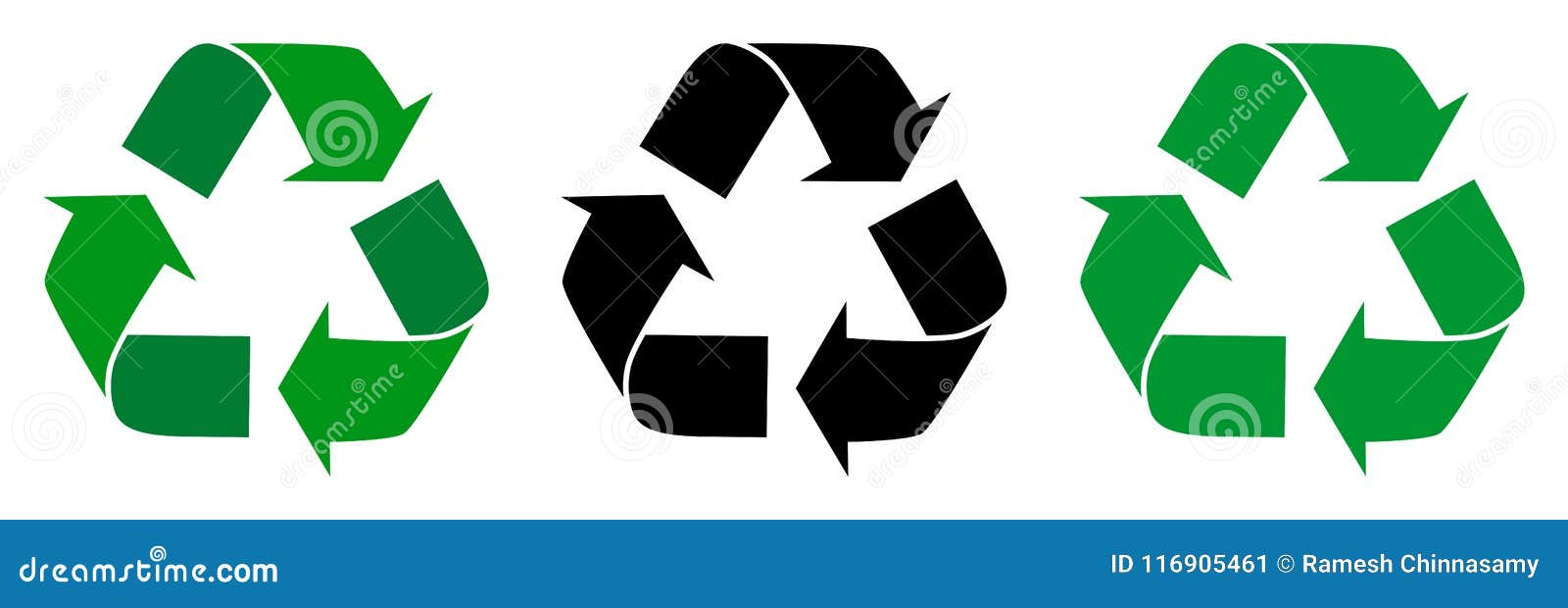 Vector Illustration Recycle Symbol with Three Design Stock Vector ...